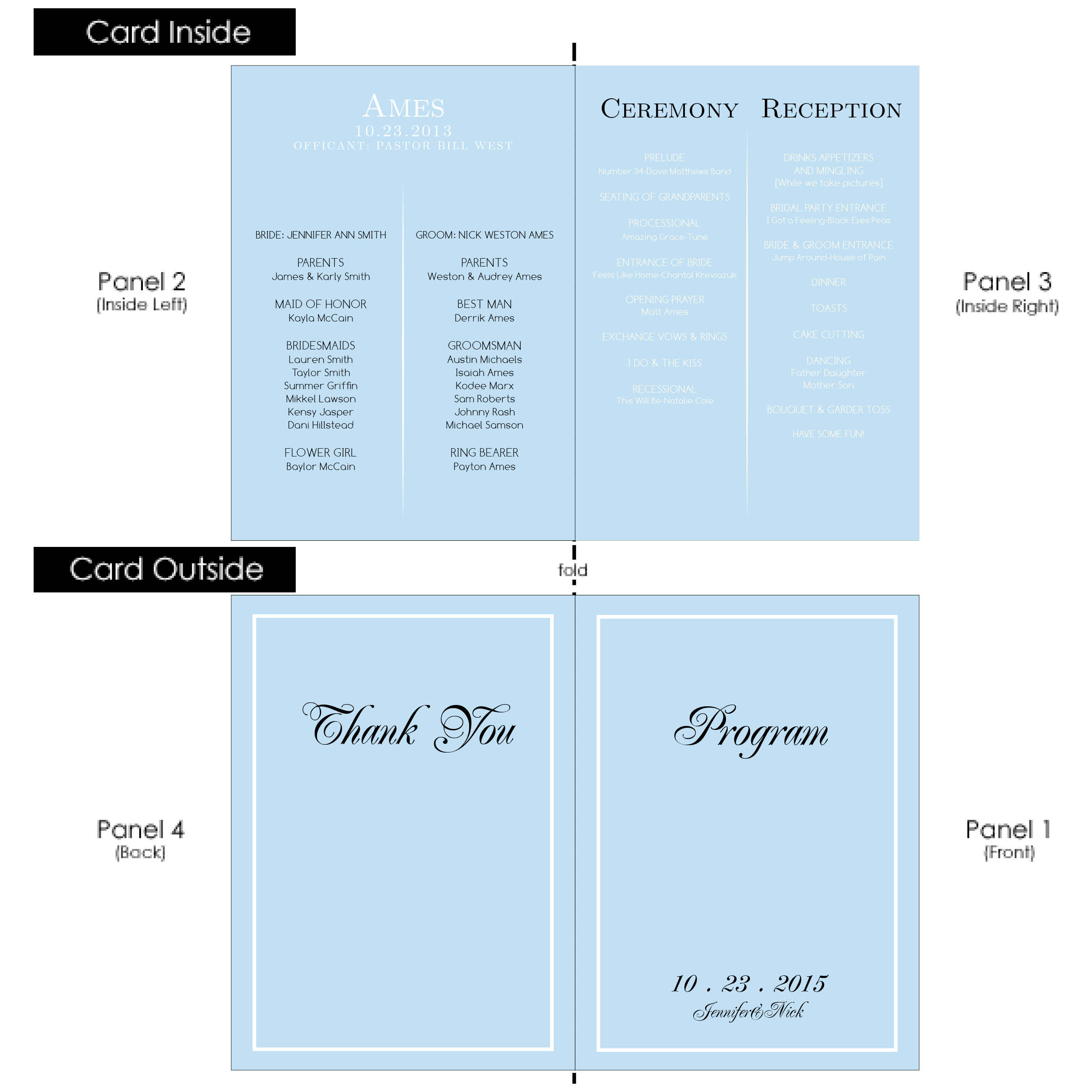 Simple Border Wedding Programs by Basic Invite