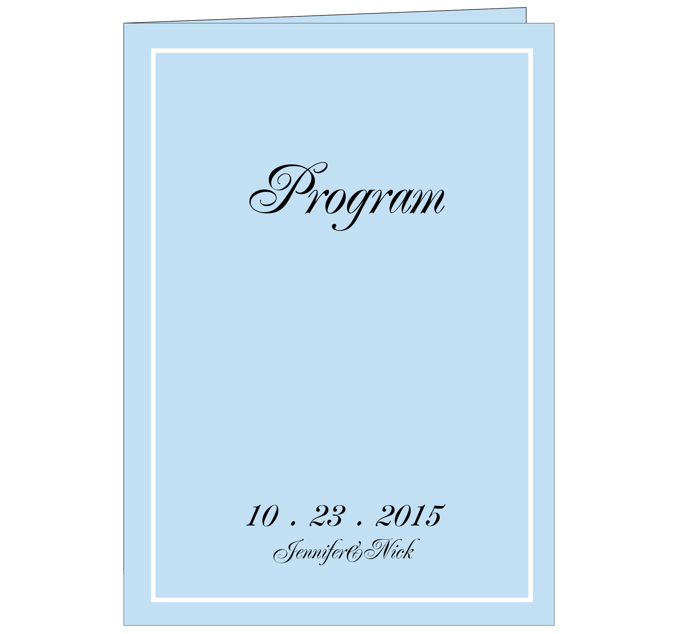 Simple Border Wedding Programs by Basic Invite