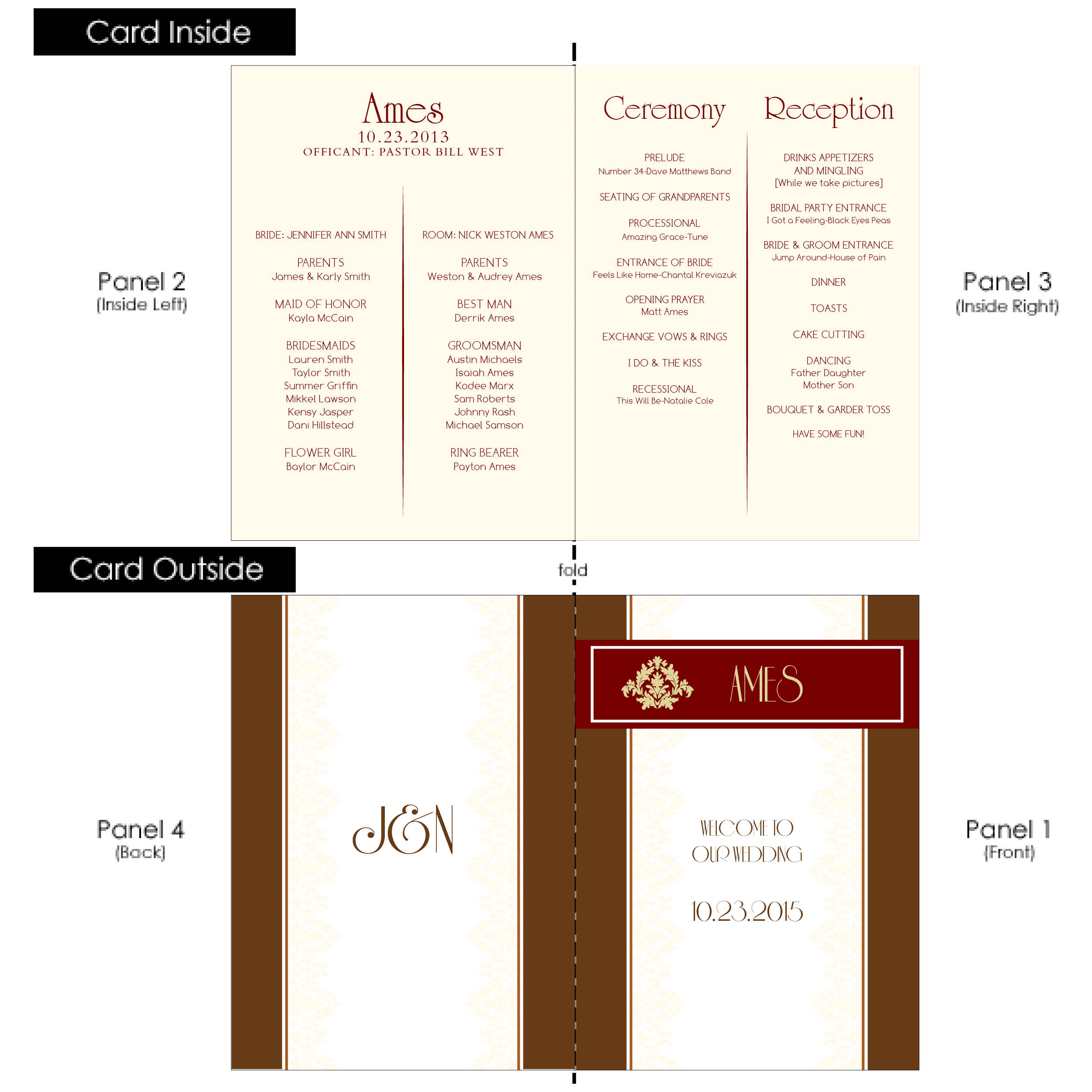 Old Fashioned Charm Wedding Programs by Basic Invite