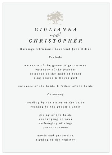 Christian Wedding Programs