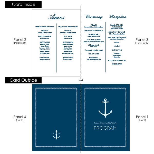 Nautical Anchor Wedding Programs by Basic Invite
