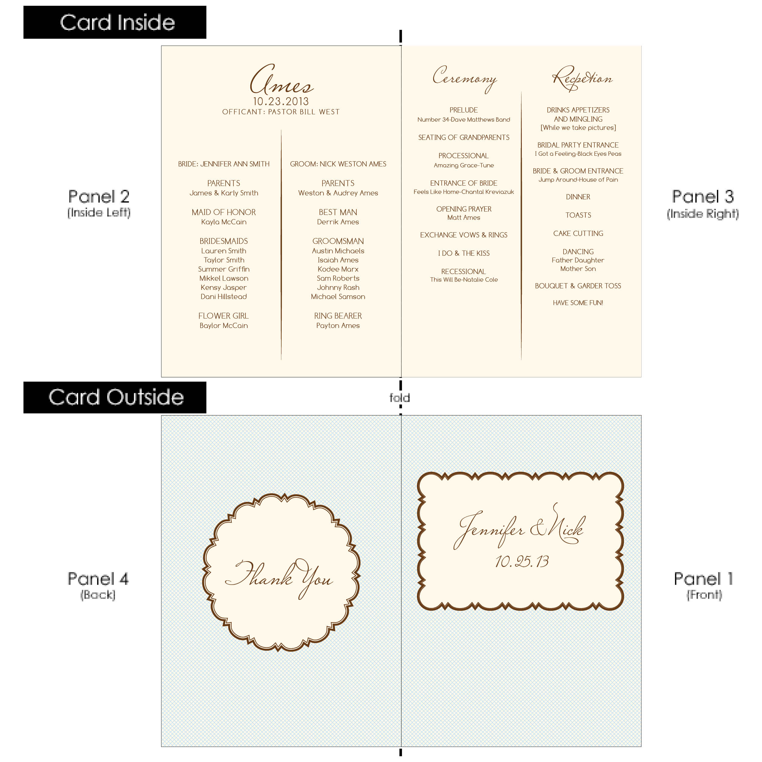 Scalloped Frame Wedding Programs by Basic Invite