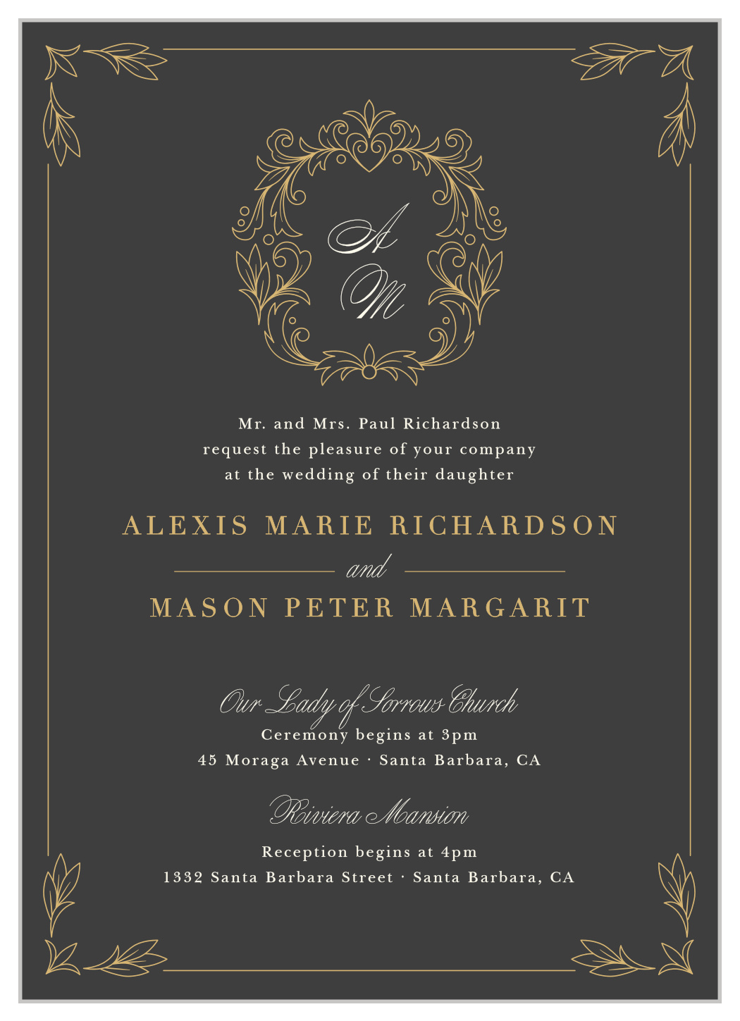 Baroque Wedding Invitations Classical Pattern Baroque Wedding