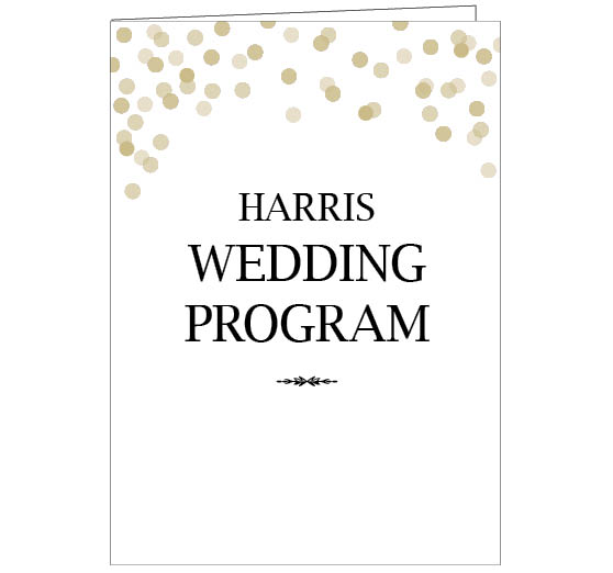 The Glamorous Confetti Wedding Program