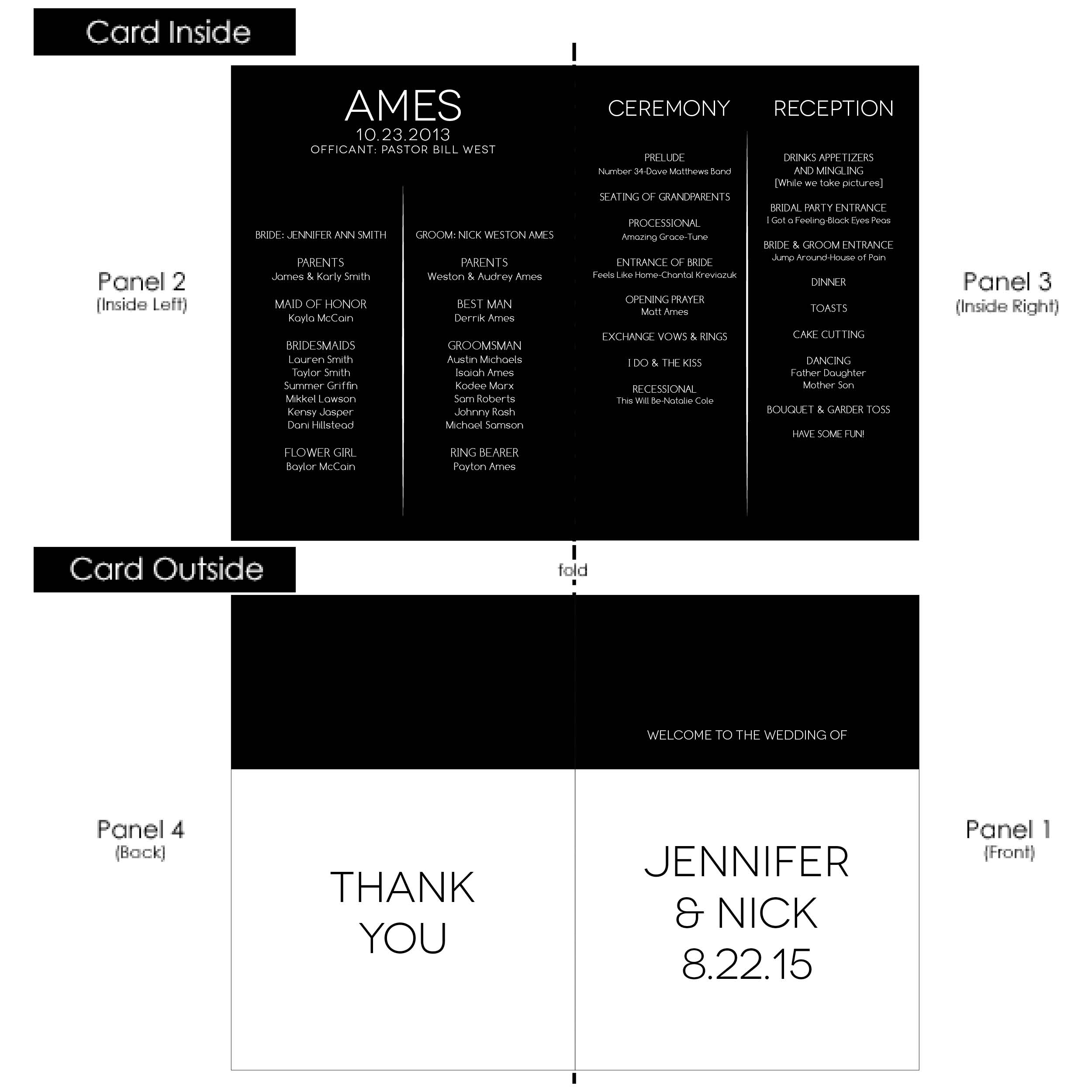 Clean Lines Wedding Programs by Basic Invite
