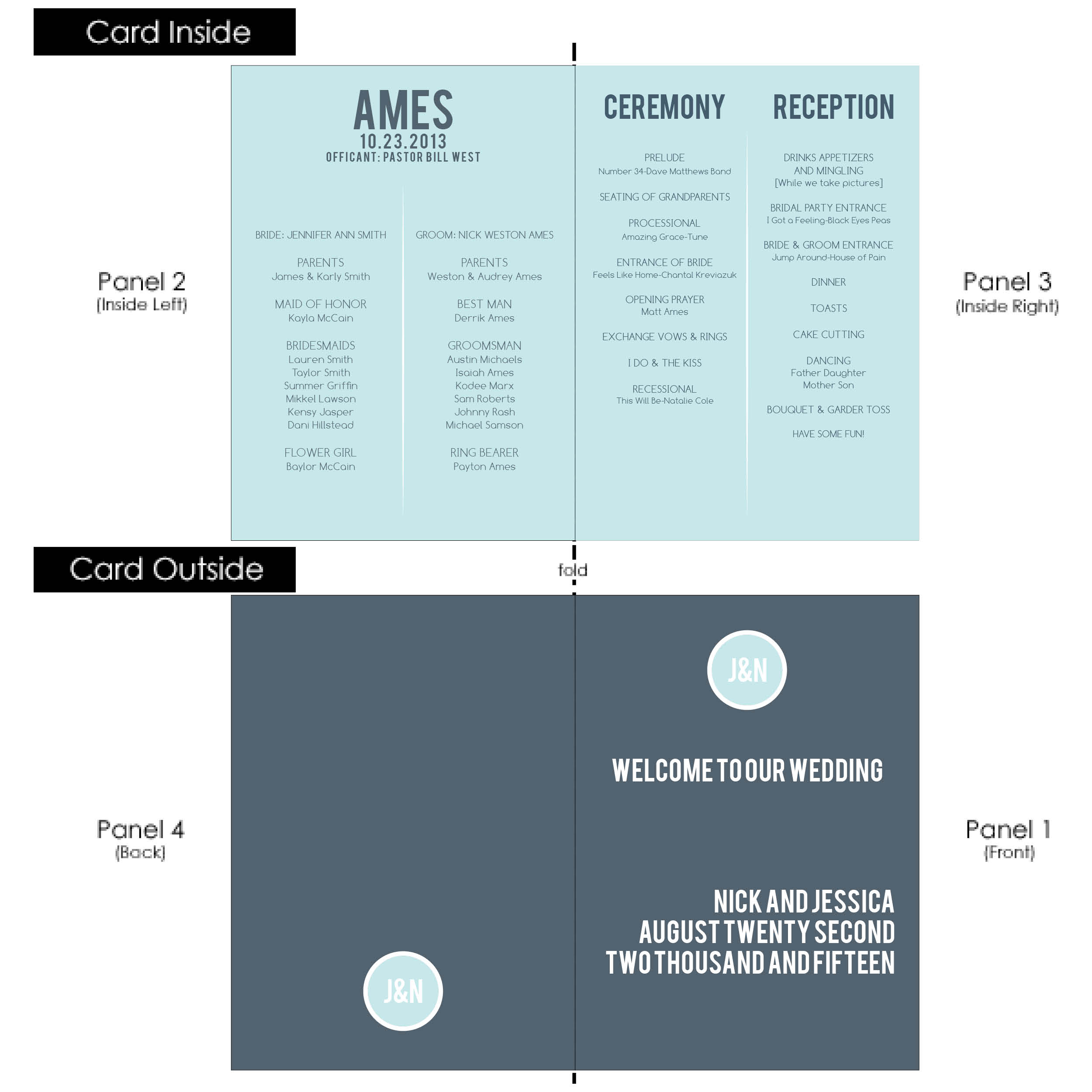 Circled Monogram Wedding Programs by Basic Invite