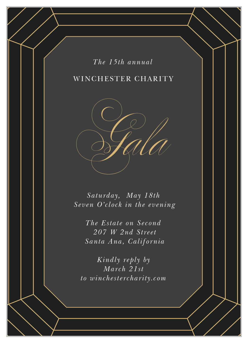 Gala Invitations Examples Night Of Glitz Glitter Invitations | Polka