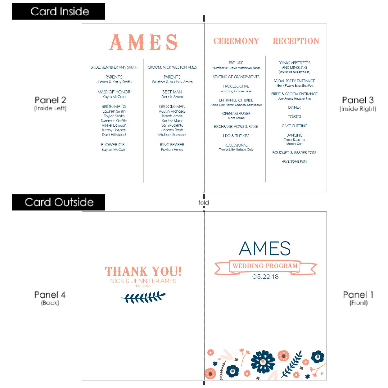 Chalkboard Art Wedding Programs by Basic Invite