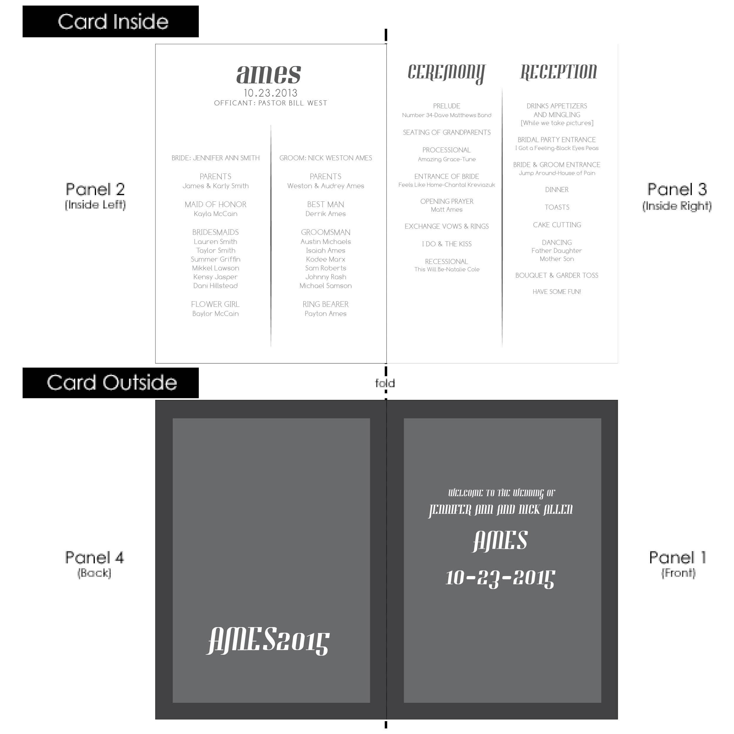 Cascading Photo Wedding Programs by Basic Invite