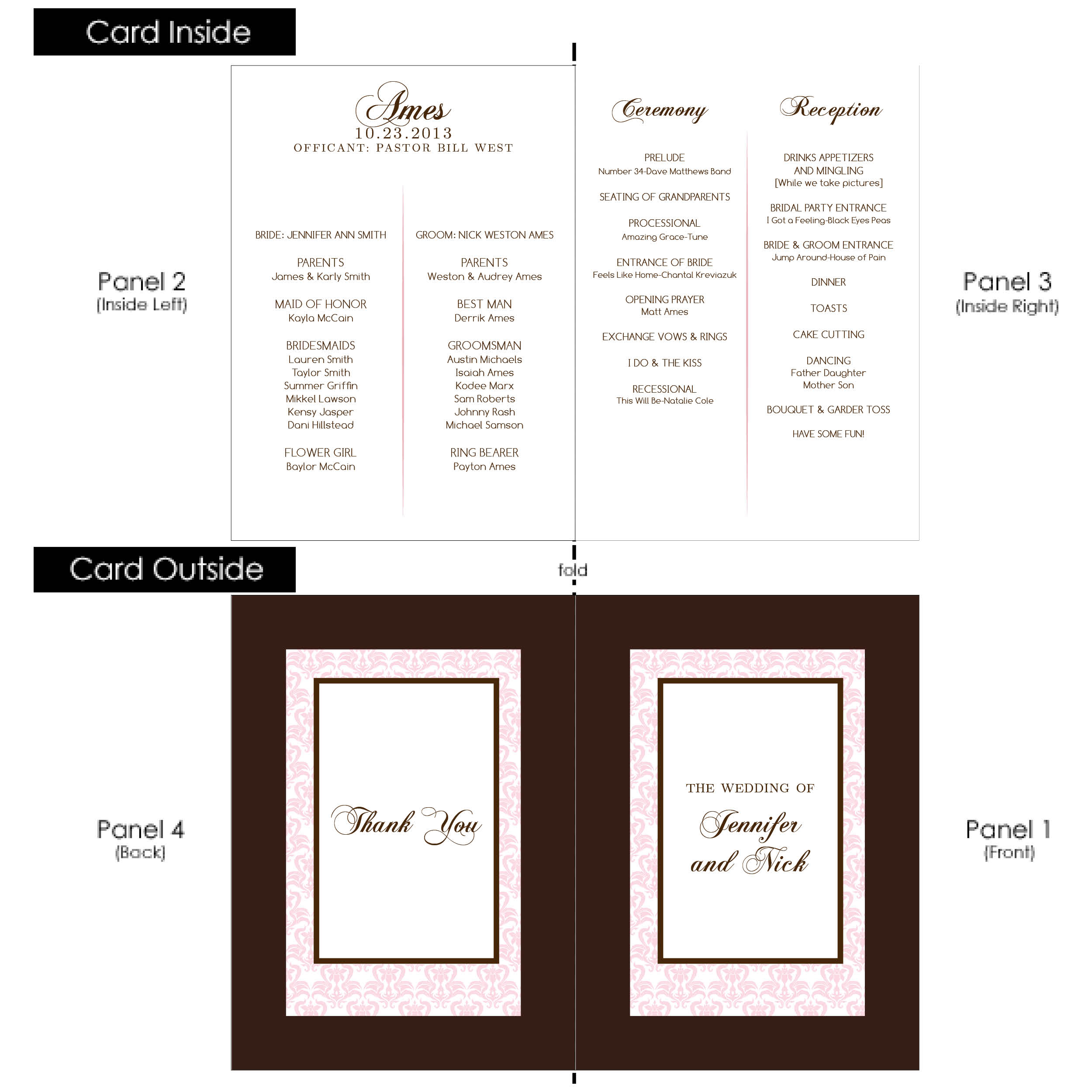 Victorian Square Wedding Programs by Basic Invite