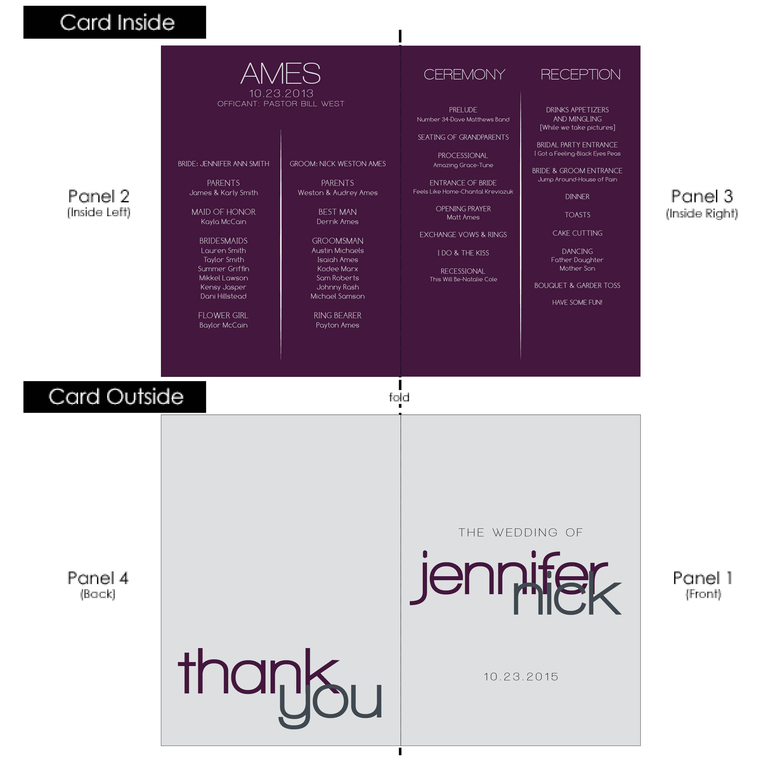 Elegant Overlap Wedding Programs by Basic Invite