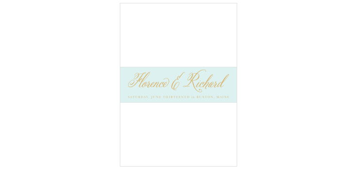 Romantic Calligraphy Foil Wedding Belly Bands by Basic Invite