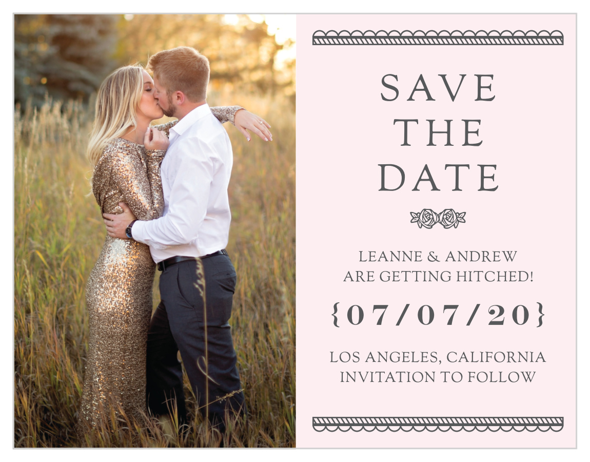Rosette Border Save the Date Magnets by Basic Invite