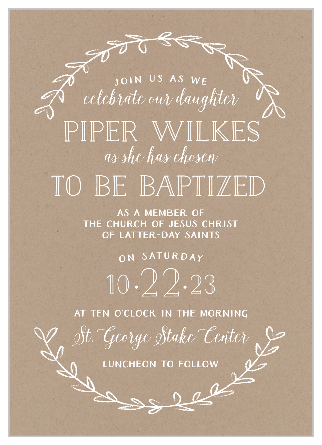 Rustic Baptism Invitation Template Vintage Lace Corners Invitations In