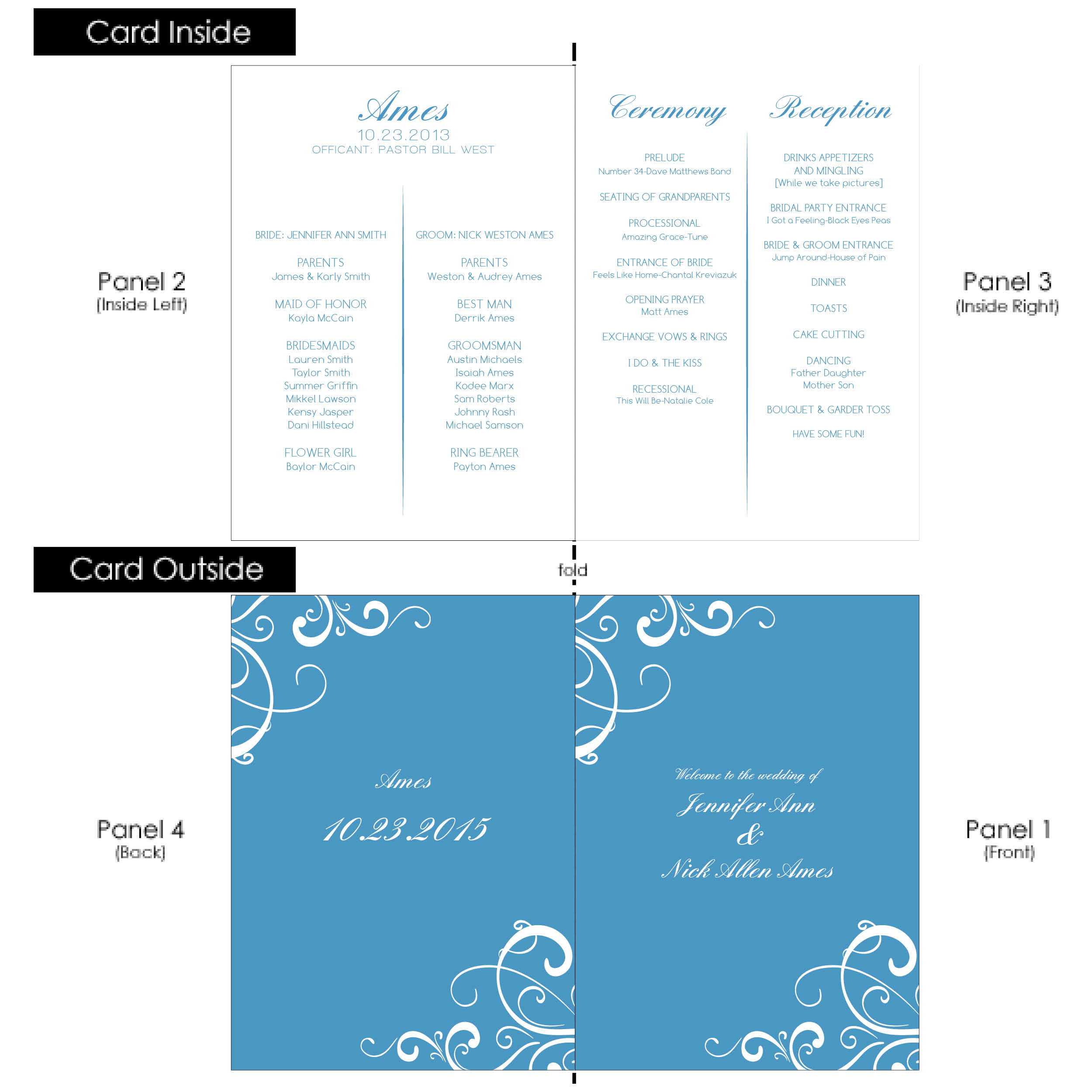 Simple Swirls Wedding Program