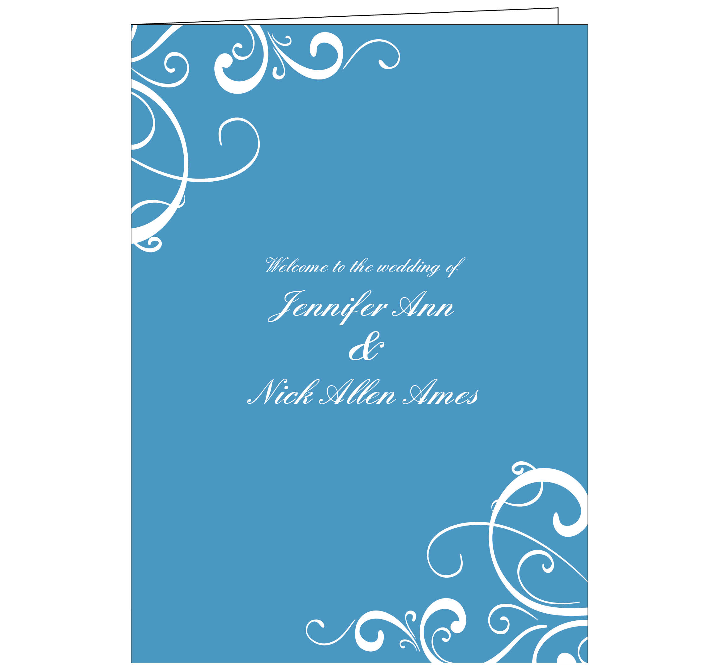 Simple Swirls Wedding Program