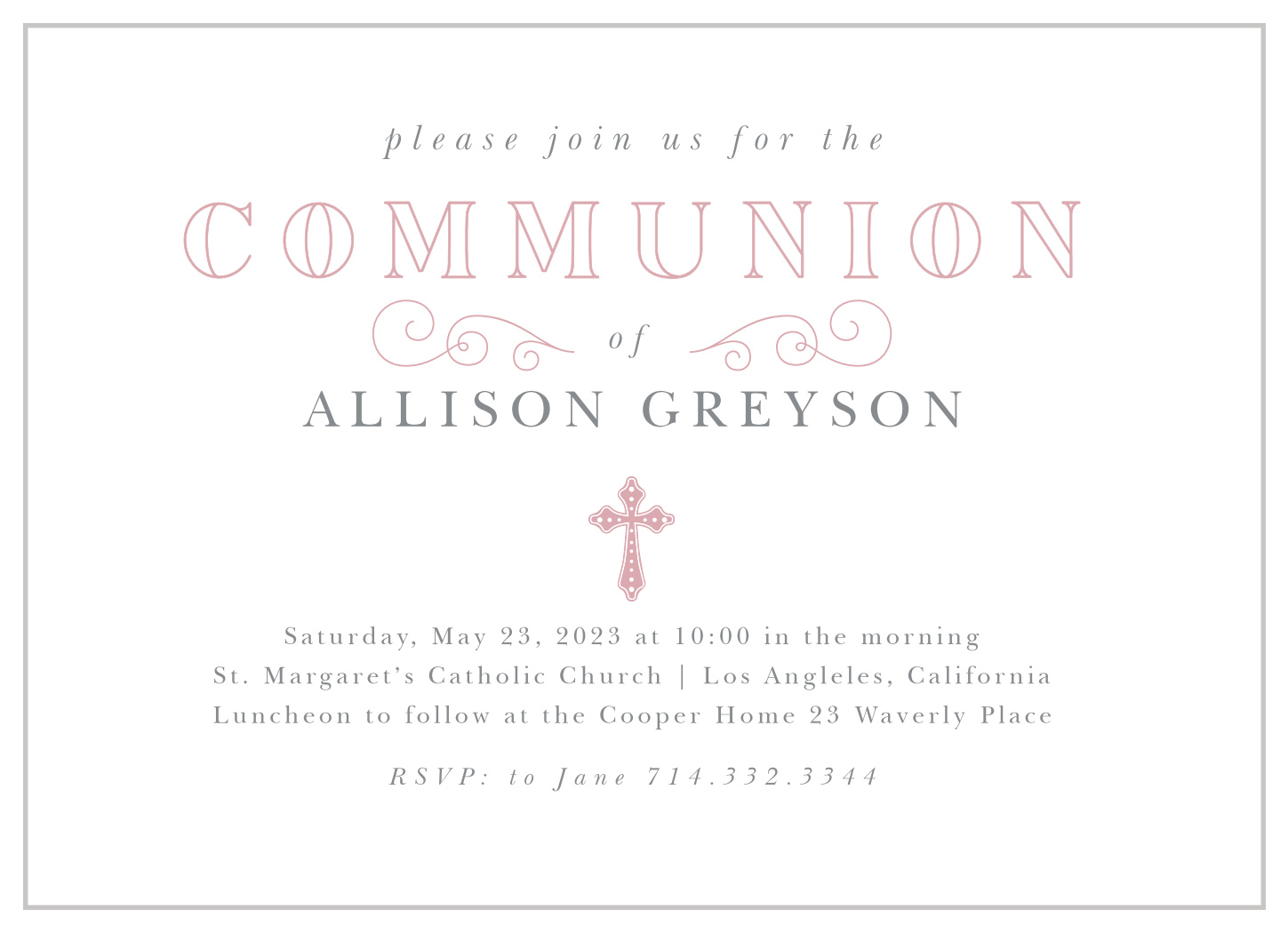 Communion Announcement Wording