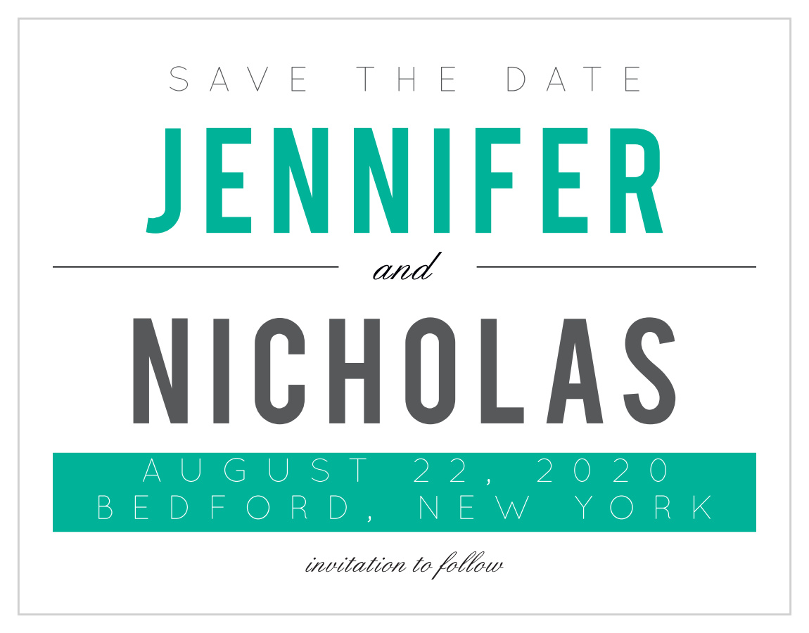 Scrolls & Scallops Save the Date Magnets by Basic Invite